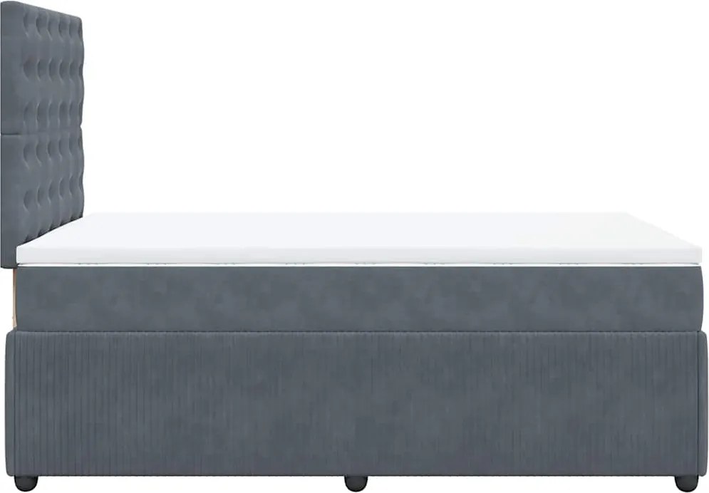 Box spring postel s matrací tmavě šedá 120 x 200 cm samet 3294623