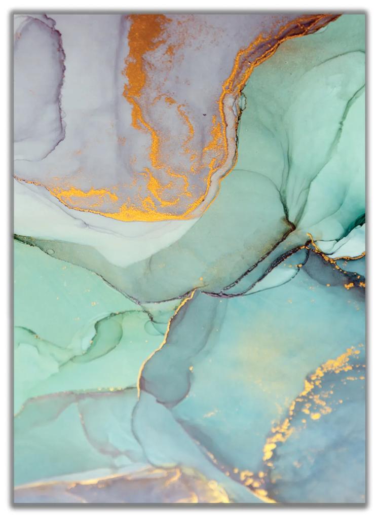 Malvis ® Abstraktní obraz Tyrkysový obraz Velikost (šířka x výška): obdélník - 120x80 cm