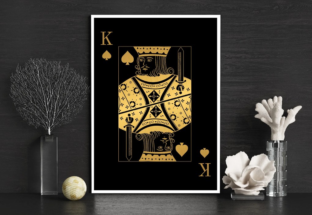 Pixada King of spades Gold - motivační obraz Velikost: B2 - 50x70 cm, Volba rámu: s černým rámem