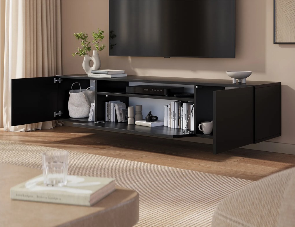 ADRK Furniture Femur 200 Závěsný TV stolek ADRK-RTV-FEMU-200-B