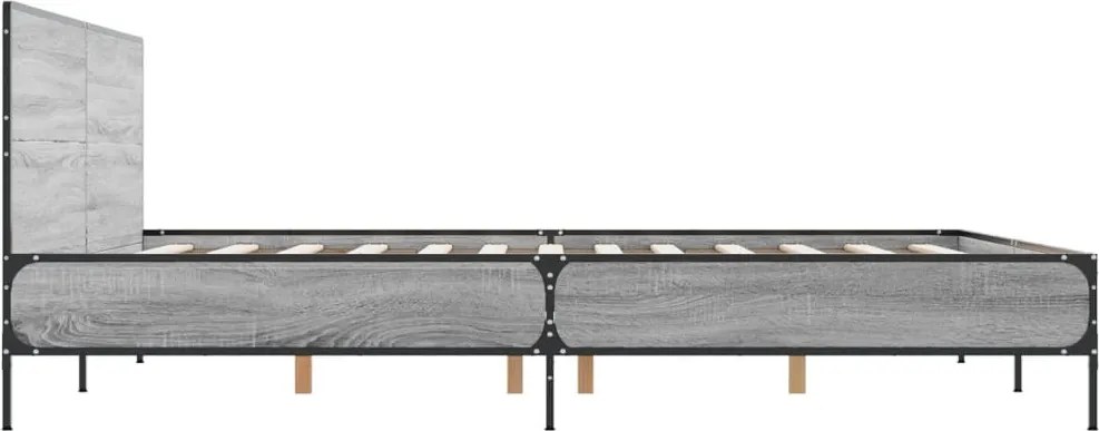 Rám postele šedý sonoma 120 x 200 cm kompozitní dřevo a kov 3279995