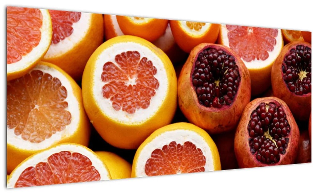 Obraz pomerančů a granátových jablek (100x40 cm), 40 dalších rozměrů