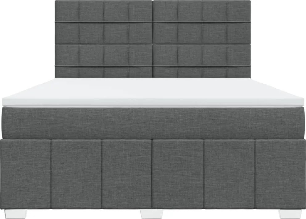 Box spring postel s matrací tmavě šedá 180x200 cm textil 3294048