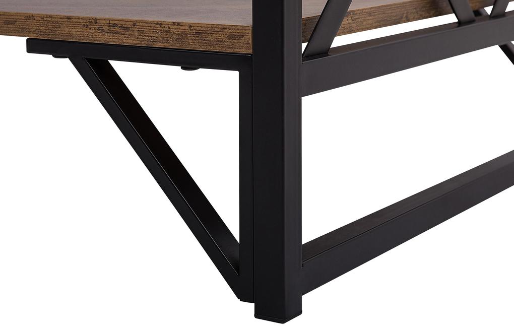 Konferenční stolek z tmavého dřeva s černou barvou, BOLTON Beliani
