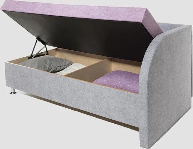 Dřevona - Elitte Čalouněná postel AVA NAVI, s úložným prostorem, 90x200, pravá, MASSIMO 418