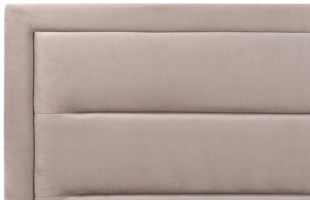 Sametová postel s úložným prostorem 140 x 200 cm taupe ROUEN Beliani