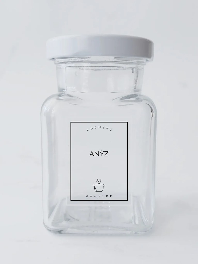 Samolepka na kořenky ANÝZ průhledná 3 × 4 cm základní písmo