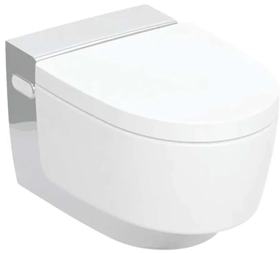Geberit AquaClean - Elektronický bidet Mera Classic s keramikou, závěsný, TurboFlush, SoftClosing, KeraTect, bílá/lesklý chrom 146.200.21.1