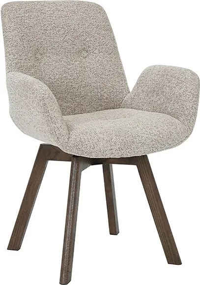 Designová otočná židle Yanisin taupe / hnědá