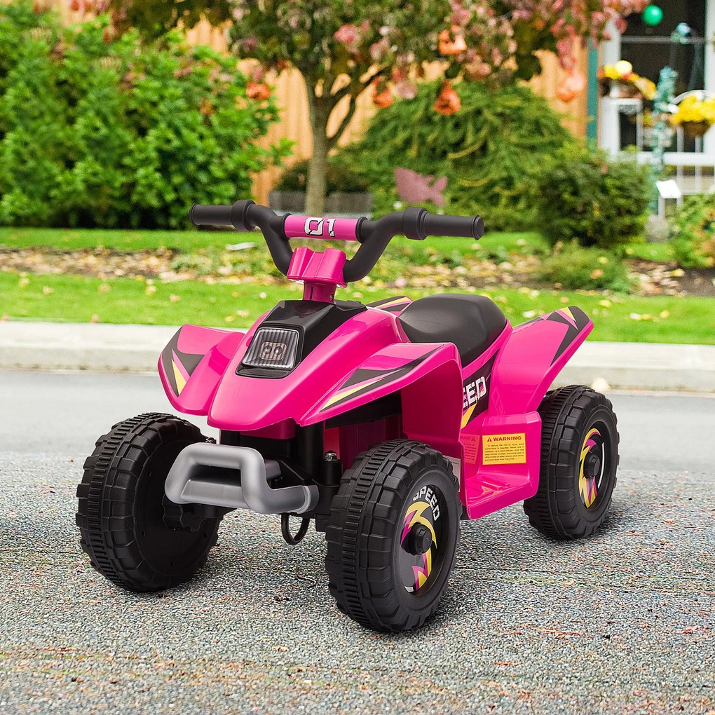 HOMCOM Elektrický čtyřkolový vůz pro děti 18-36 měsíců Elektrické ATV s možností jízdy vpřed a vzad 6V bateriový pohon 20 kg max. zatížení 72x40x45,5…