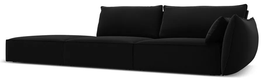 Černá sametová pohovka pravý roh 264 cm Vanda – Mazzini Sofas