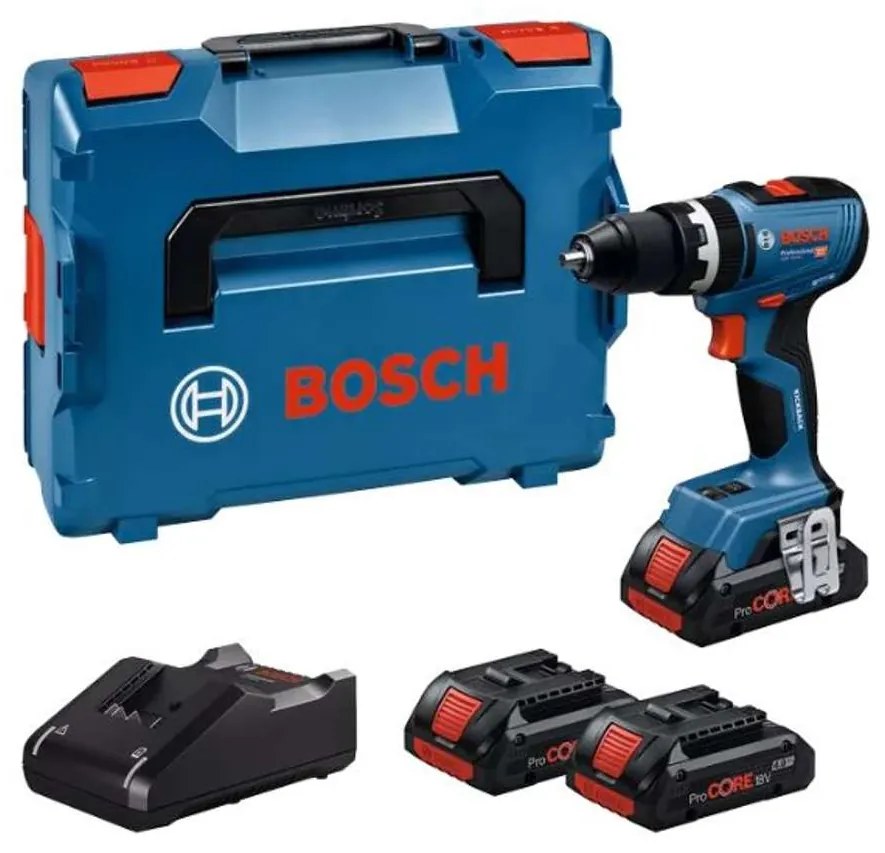 Bosch - 18V AKU vrtačka s příklepem, 2x aku 4,0 Ah ProCORE, nabíječka 06019N3306