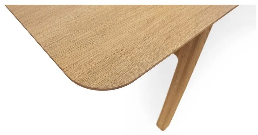 Rozkládací jídelní stůl s přídavnou deskou v dekoru dubu 90x180 cm Curved – Woodman