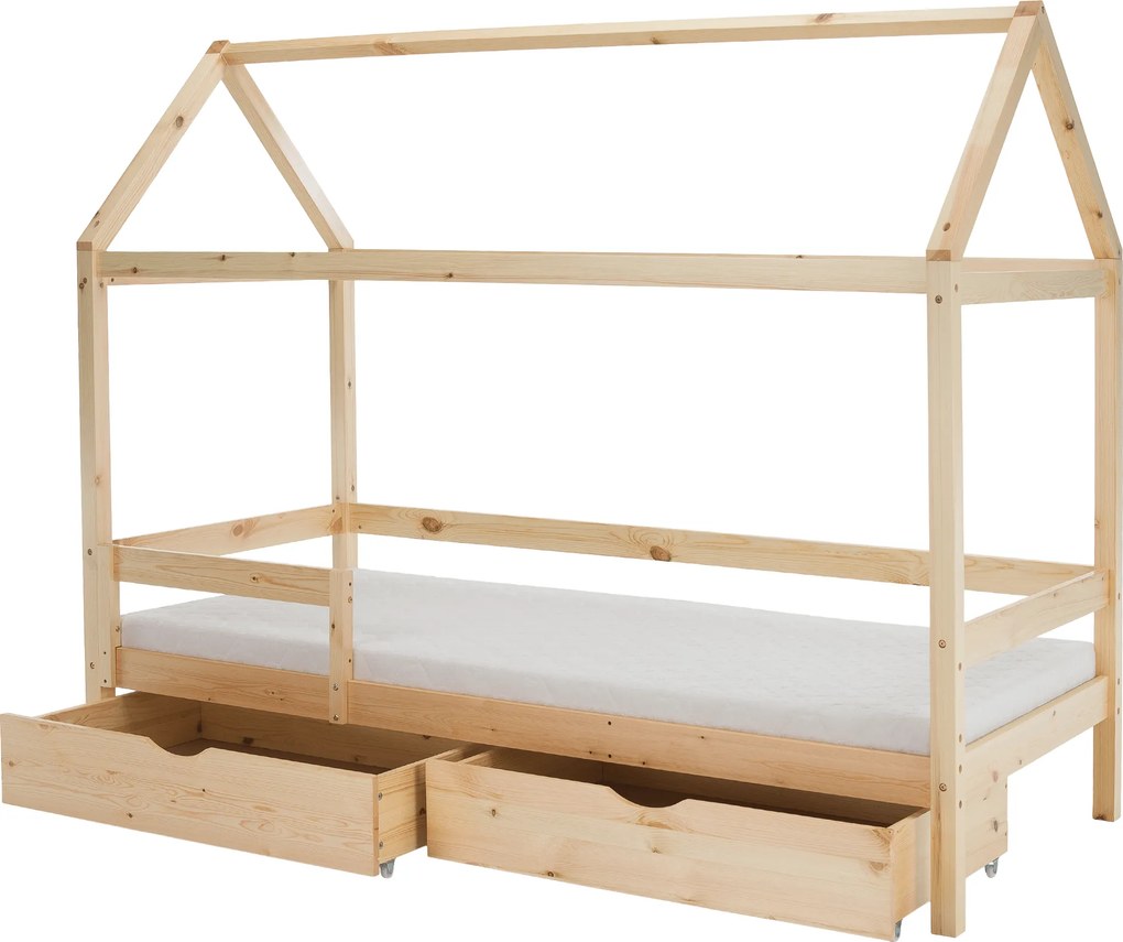 Montessori postel, 90x200, přírodní, masiv, NOEMA