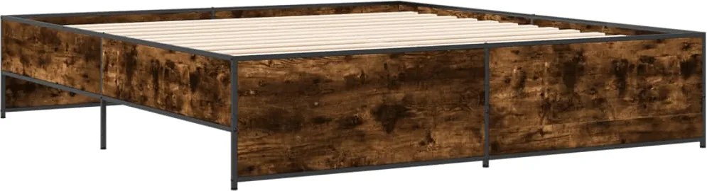 Rám postele kouřový dub 180 x 200 cm kompozitní dřevo a kov 3279874