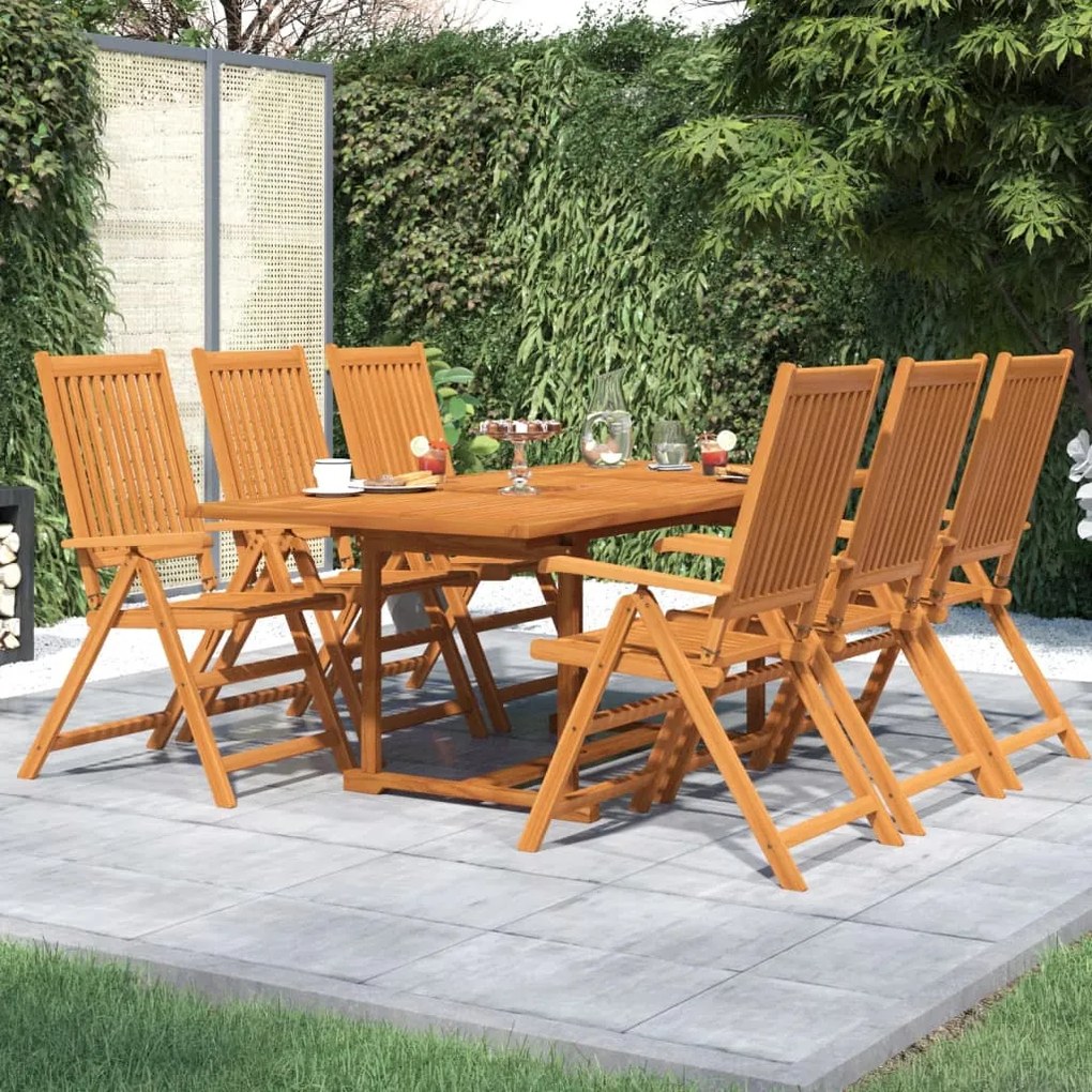 7dílný zahradní jídelní set masivní akáciové dřevo 150-200 cm 3079638