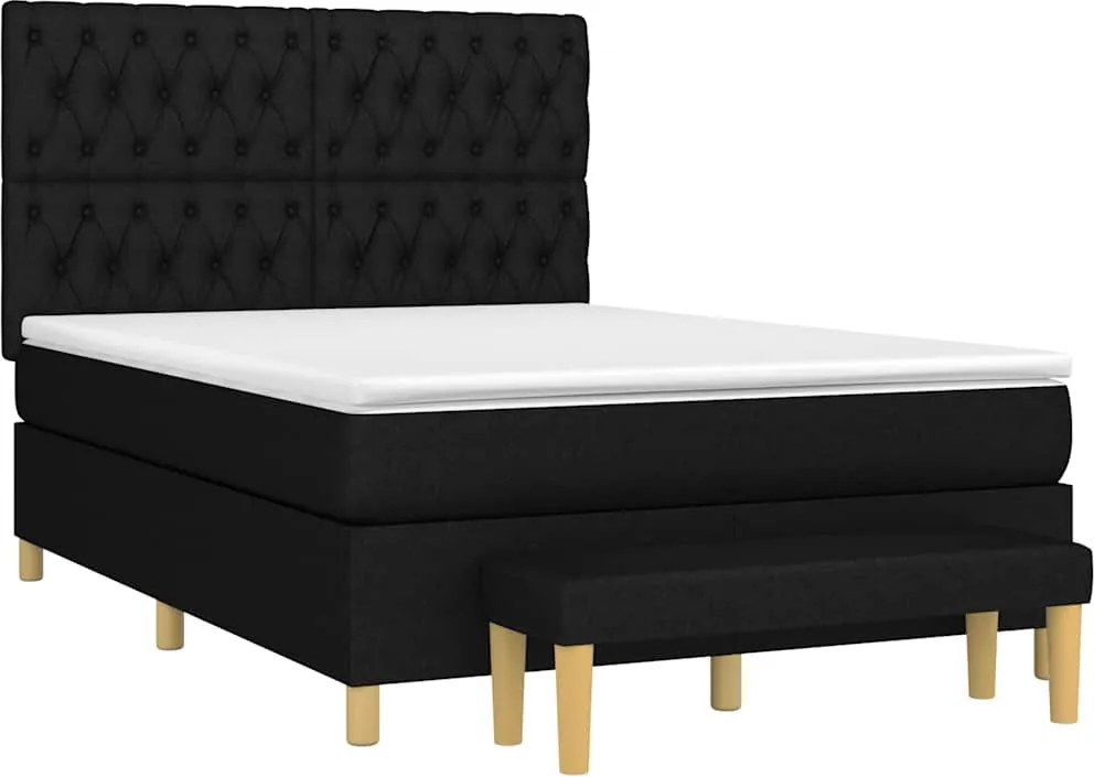 Box spring postel s matrací černá 140x200 cm textil 3137399