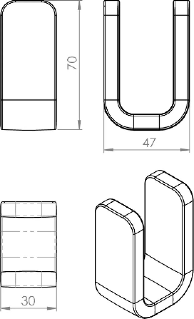 Gedy Gedy, OUTLINE háček, chrom, 322613