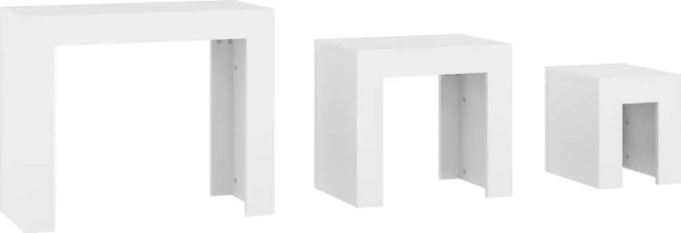 vidaXL Hnízdové konferenční stolky 3 ks dřevotříska [808540] Barva: Bílá
