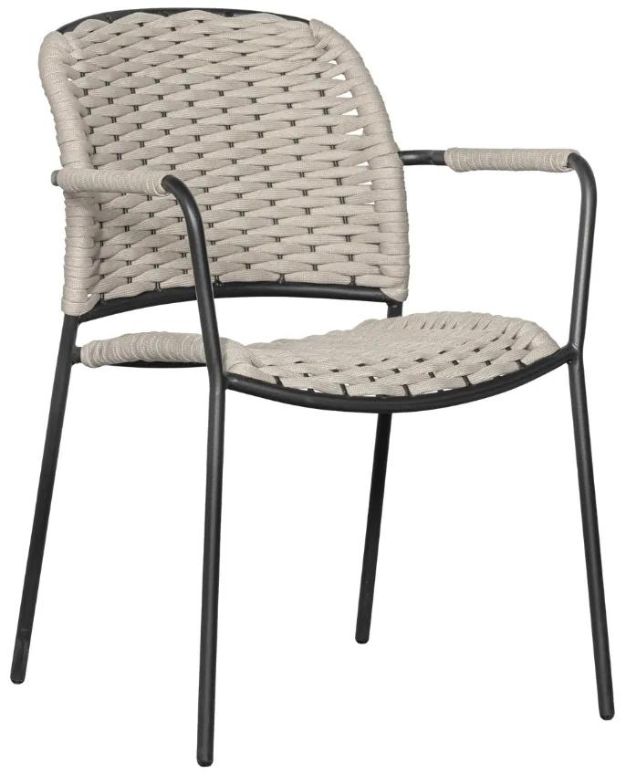 OnaDnes -20% Hoorns Béžová hliníková zahradní židle Tiga s područkami