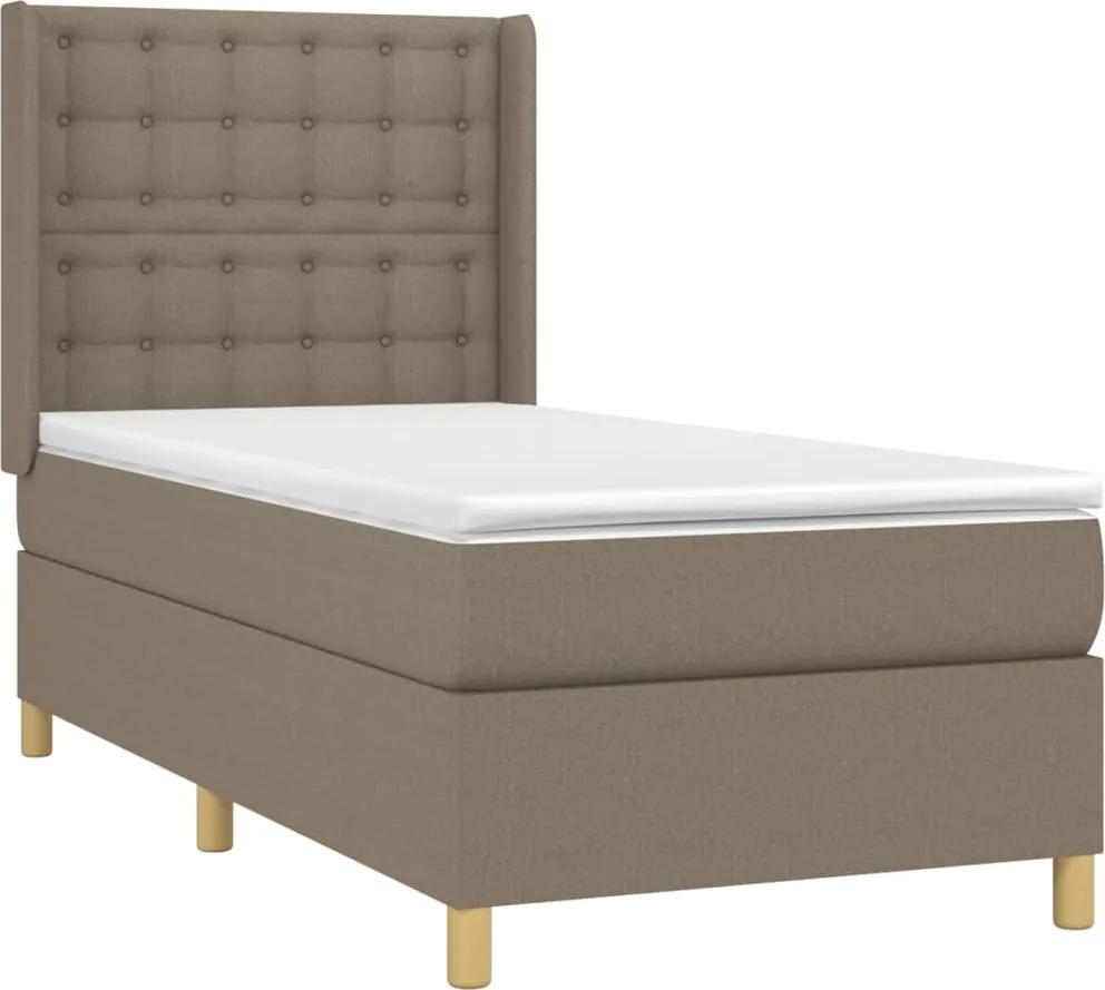 vidaXL Box spring postel s matrací 90x200 cm textil [3132285] Barva: tmavě hnědá