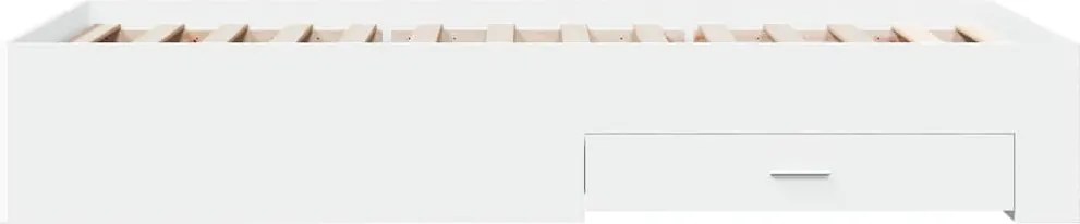 Rám postele se zásuvkami bílý 100 x 200 cm kompozitní dřevo 3280419