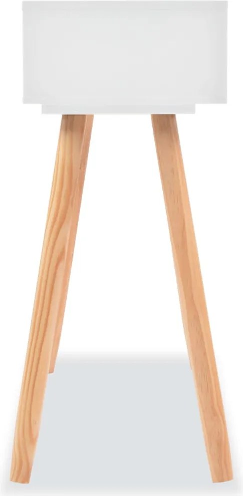Odkládací stolek, masivní borovice, 80x30x72 cm, bílý 244737