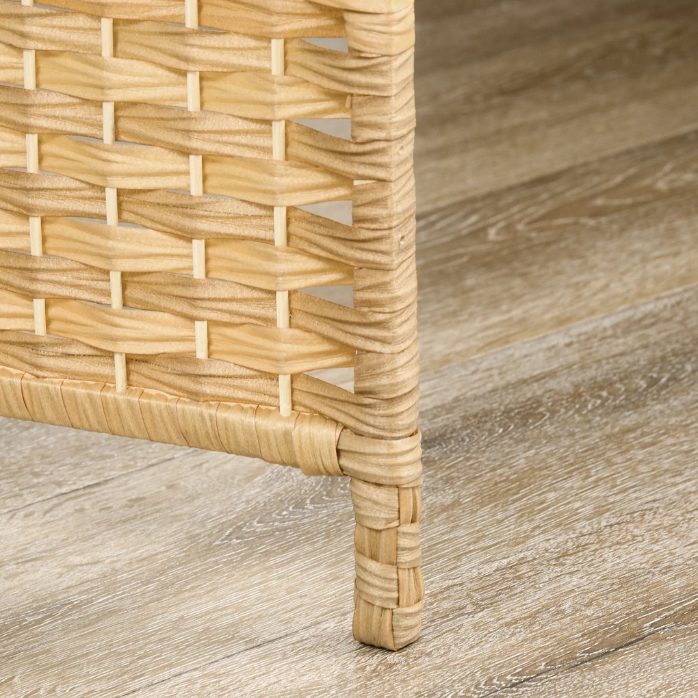 HOMCOM 3-panelový skládací paraván 135x180 cm rozdělovač místností z polypropylenu pro kanceláře a ložnice přírodní