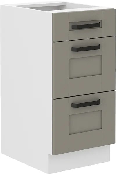 Kuchyňská skříňka LUNA 40 D 3S BB korpus: dub artisan, barva dvířek: světle šedá CLAY