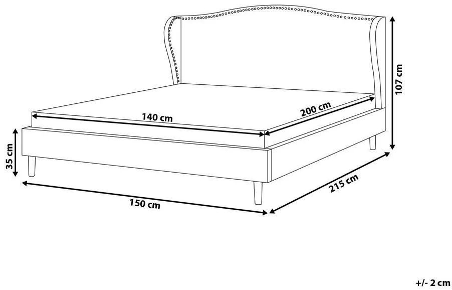 Manželská postel 140 cm COLLETTE (s roštem) (šedá). 1007212