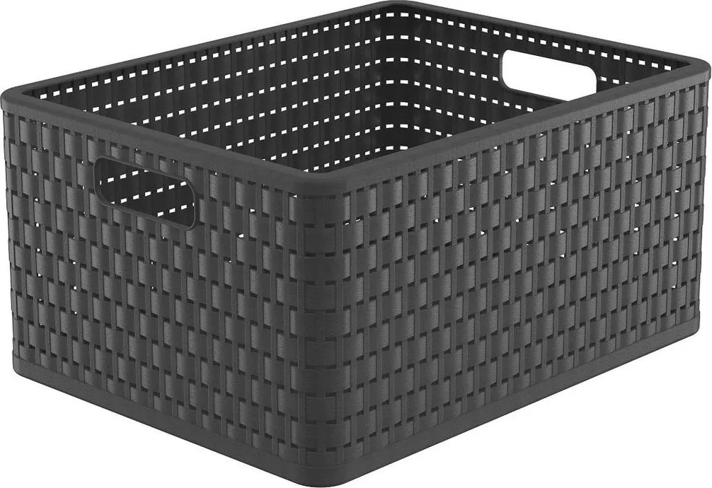 Rotho COUNTRY Úložný box, 43 × 33 × 21,5 cm, 28 l, antracit