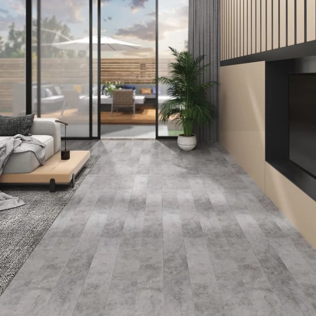 146598 vidaXL Podlahová krytina PVC 5,02 m² 2 mm samolepicí betonová šedá