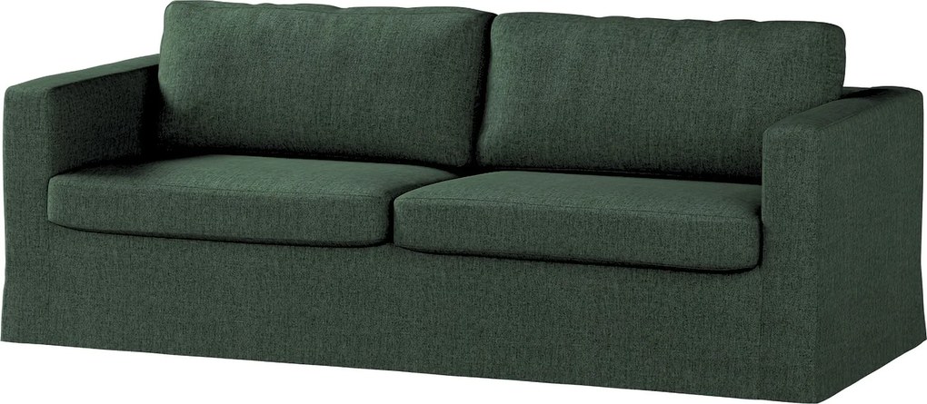 Potah na pohovku IKEA Karlstad 3-místná, nerozkládací, dlouhý barva zelená látka pletený vzor