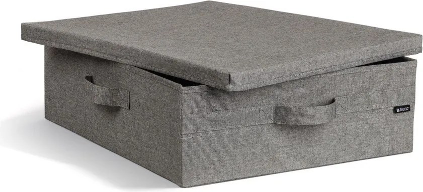 Šedý látkový úložný box s víkem 46x56x16 cm Soft Storage Low – Bigso