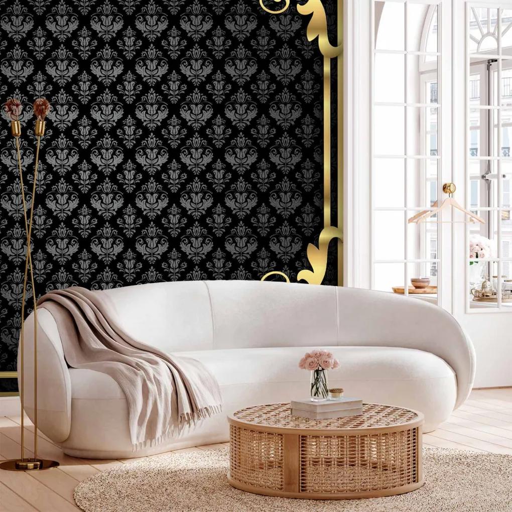 Fototapeta Luxusní retro glamour - pozadí v designu zlata a černi s ornamenty