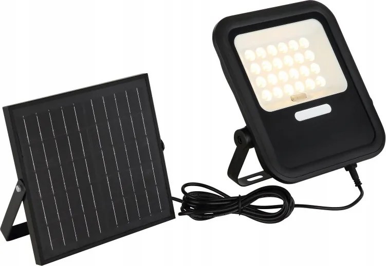 Led solární reflektor 6,5W Solar Globo černý IP65 s dálkovým ovládáním