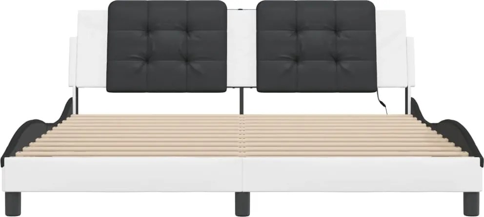 Rám postele s LED bez matrace Zadar bílý a černý 180x200 cm 3214130