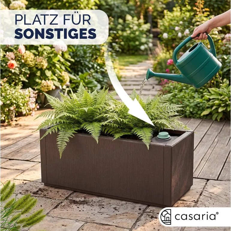 Květináč Ethica hnědý plast 80x36x36cm