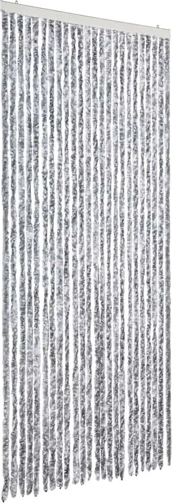 Závěs proti hmyzu bílý a šedý 100 x 220 cm Chenille 284281