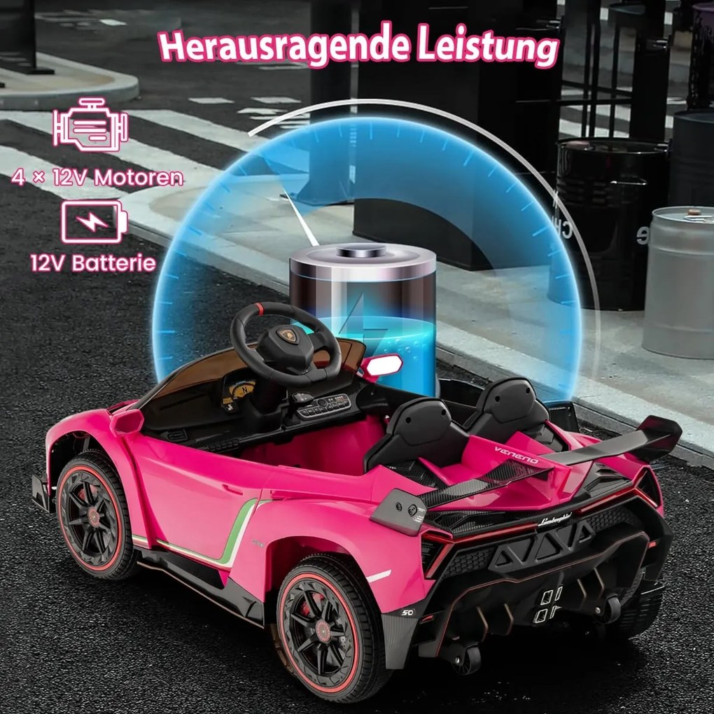 Costway Dětské elektrické auto Lamborghini s dálkovým ovládáním a LED světlomety