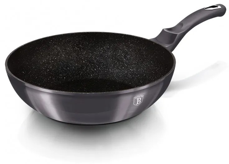 BERLINGERHAUS Pánev WOK s mramorovým povrchem 28 cm Carbon PRO Line BH-6900