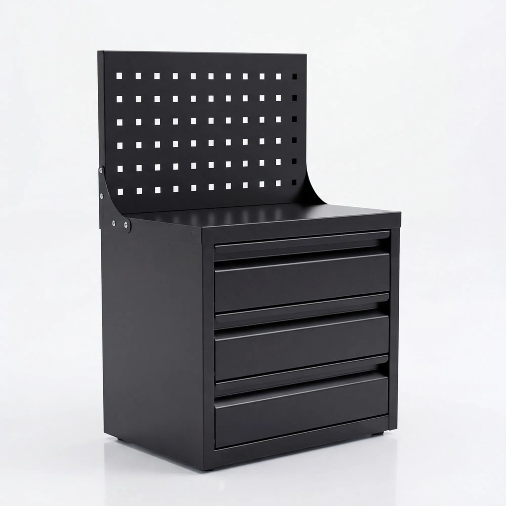 Organizér s perforovanou tabulí a zásuvkami, 660x400x300 mm
