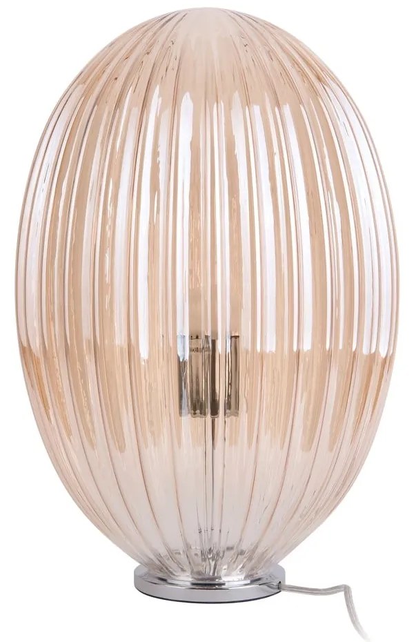 Hnědá skleněná stolní lampa Leitmotiv Smart, ø 30 cm