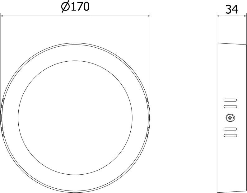 Mexen LDSR, LED stropní svítidlo, průměr 17 cm, 12W, neutrální - 4000K, 960 lm, černá - L212-017-1240-70