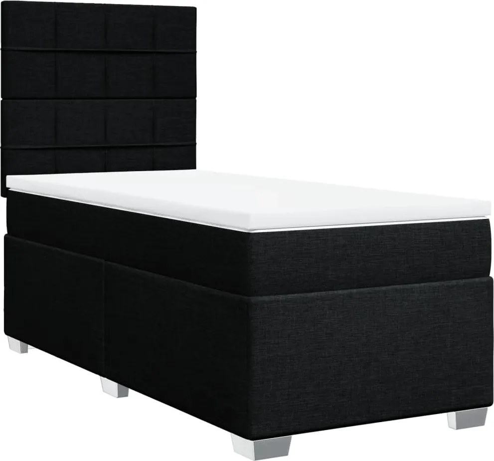 Box spring postel s matrací černá 100 x 200 cm textil 3290401