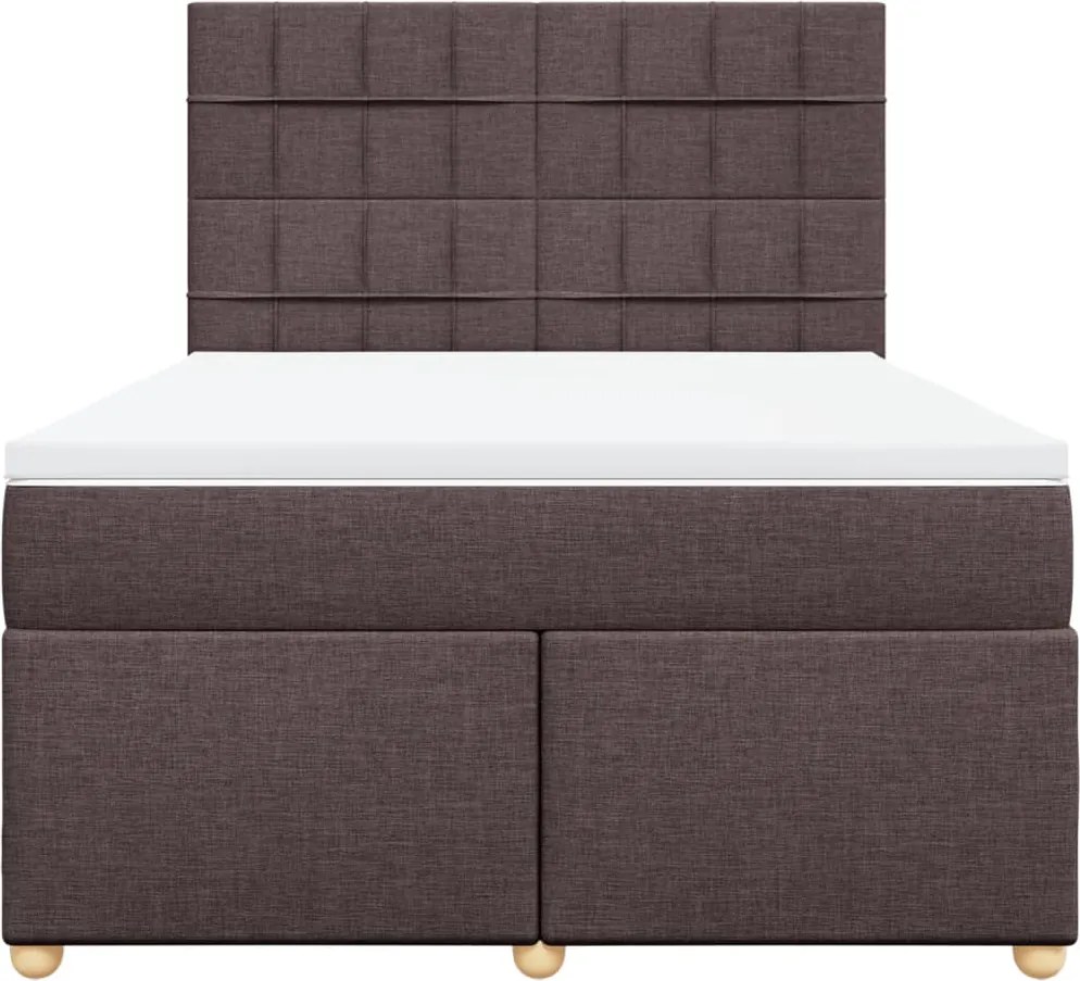 Box spring postel s matrací tmavě hnědá 160x200 cm textil 3293634