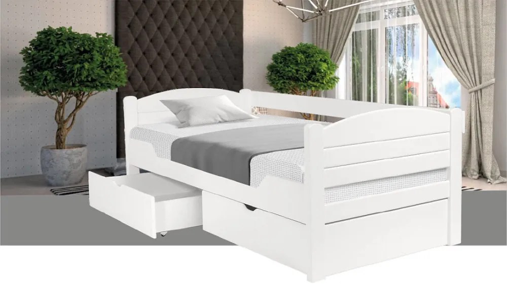 Postel z masivu K1 SOFA 90 PLNÁ PLUS - buk Zelená