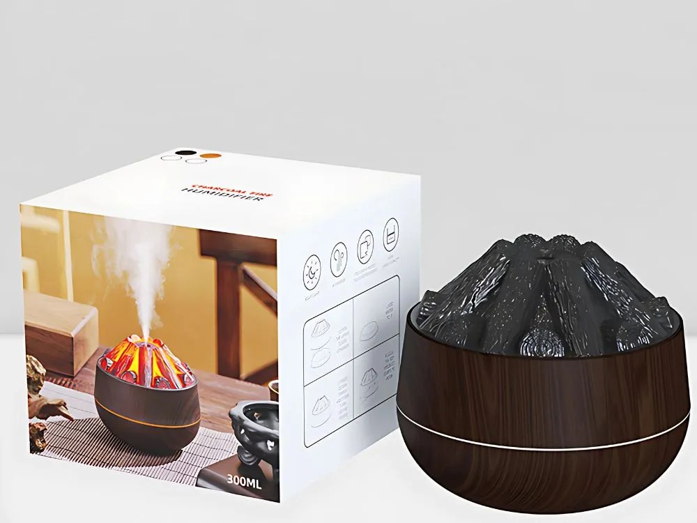 Verk Group Zvlhčovač vzduchu ognisko led usb ultrazvukový diffuzér pro domácnost a kancelář