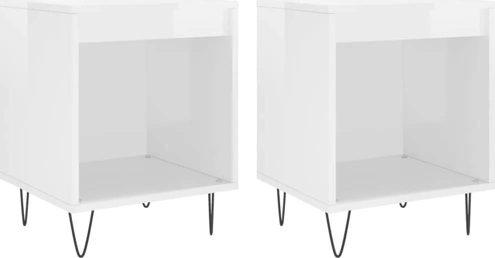 vidaXL Noční stolky 2 ks 40 x 35 x 50 cm kompozitní dřevo [830721] Barva: Bílá
