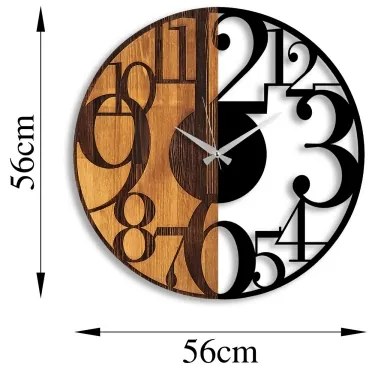 Nástěnné hodiny pr. 56 cm 1xAA dřevo/kov